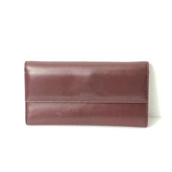 Furla | Bags | Furla Leather Wallet Smooth Leather Burgundy Red | Poshmark
